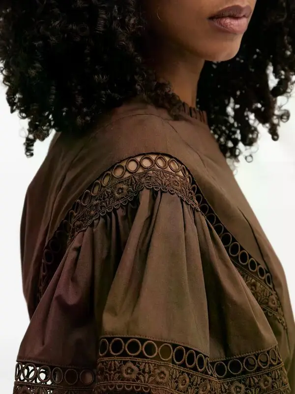 TWINSET Lace-trimmed Ruffled Sleeve Blouse