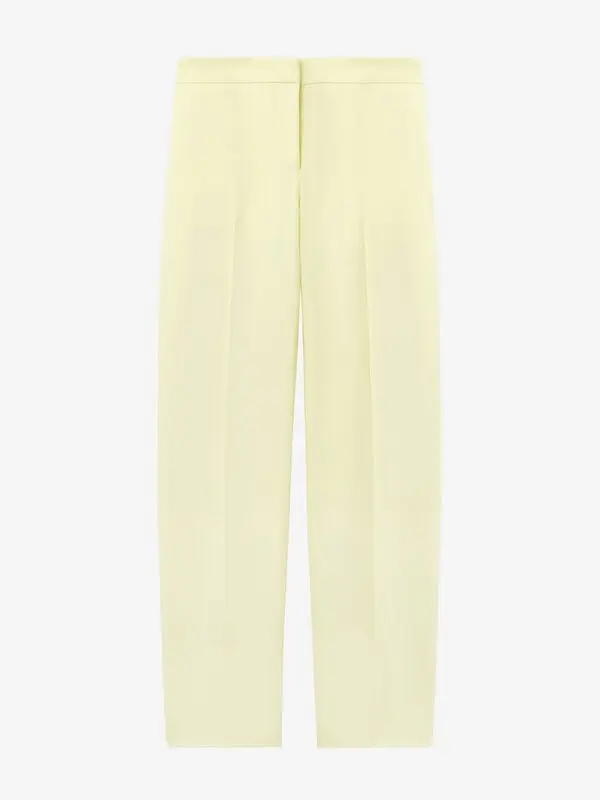 Alexander McQueen Wool Gabardine Cigarette Trousers - Yellow