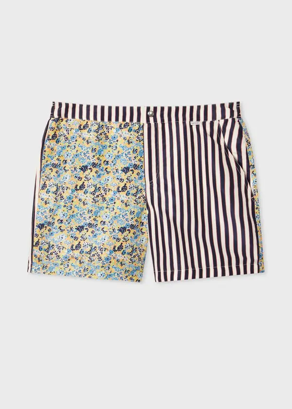 Paul Smith Floral Stripe Print Swim Shorts