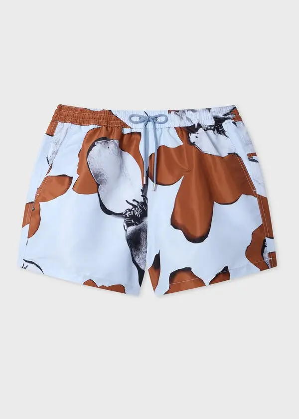 Paul Smith Sky 'shadow Floral' Swim Shorts