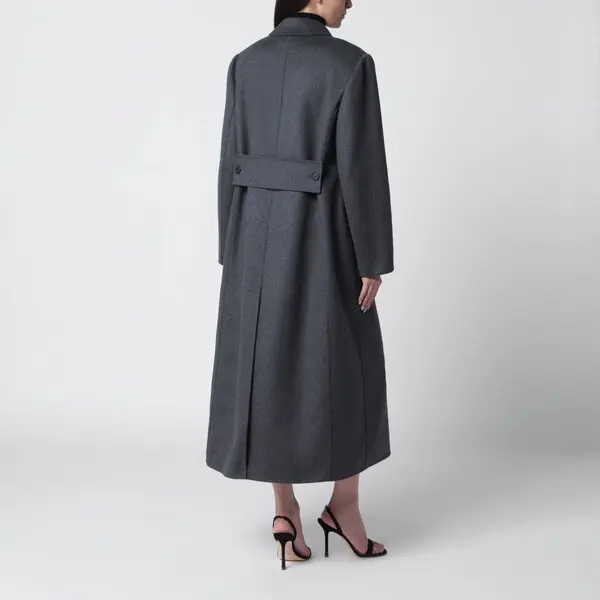 Victoria Beckham Double-breasted Mélange Wool And Cashmere Coat - Grey