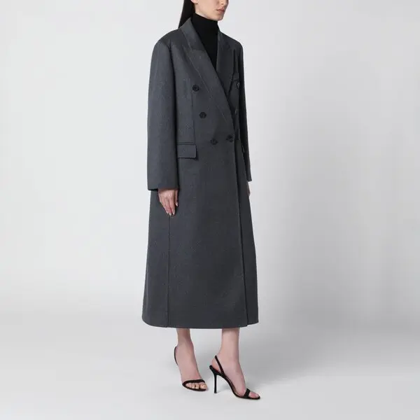 Victoria Beckham Double-breasted Mélange Wool And Cashmere Coat - Grey