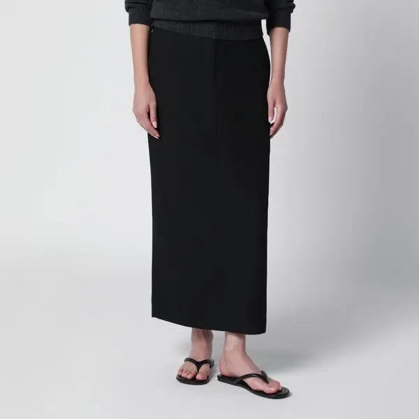 TOTEME Wool Blend Maxi Skirt - Black