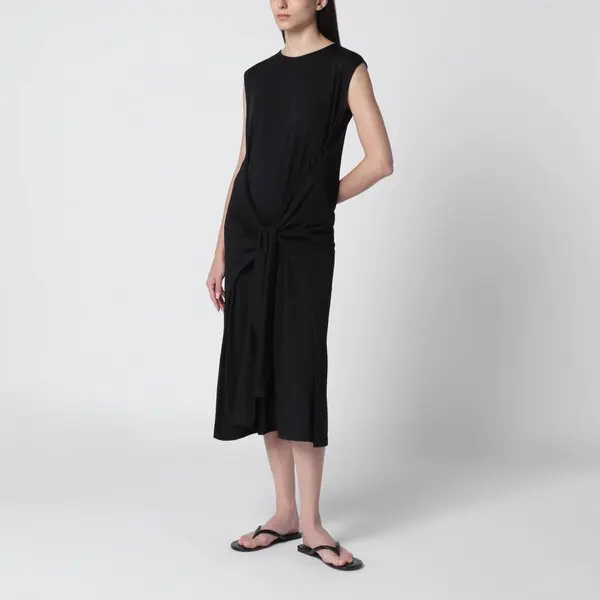 TOTEME Belted Maxi Jersey Dress - Black