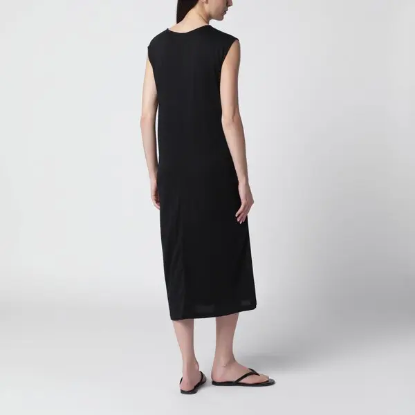 TOTEME Belted Maxi Jersey Dress - Black