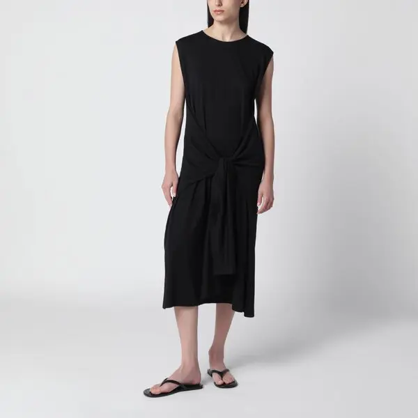 TOTEME Belted Maxi Jersey Dress - Black