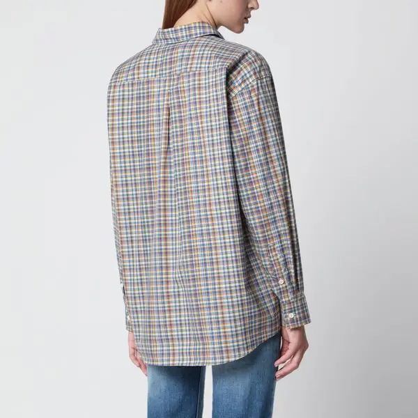 TOTEME Oversized Checked Organic Cotton Shirt - Blue