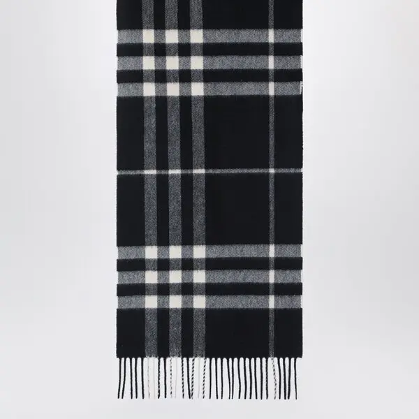 Burberry Check Cashmere Scarf - Black