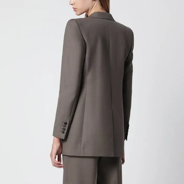 Saint Laurent Taupe Virgin Wool Single-breasted Jacket