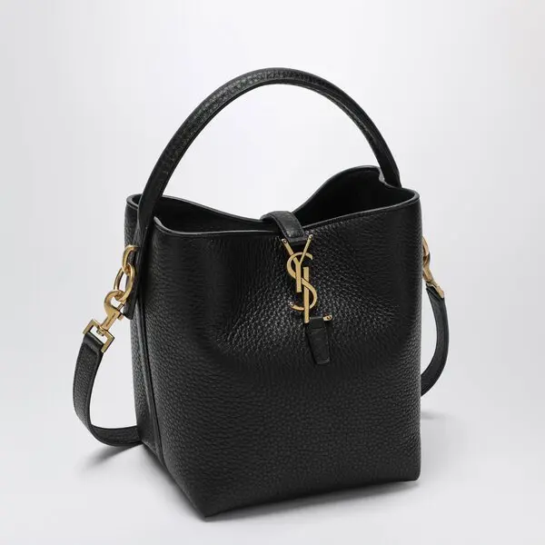 Saint Laurent Le 37 Bucket Bag In Grained Leather - Black