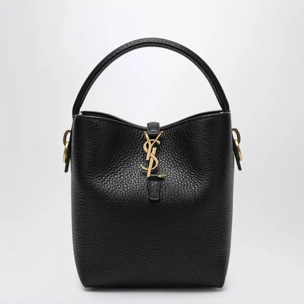 Saint Laurent Le 37 Bucket Bag In Grained Leather - Black