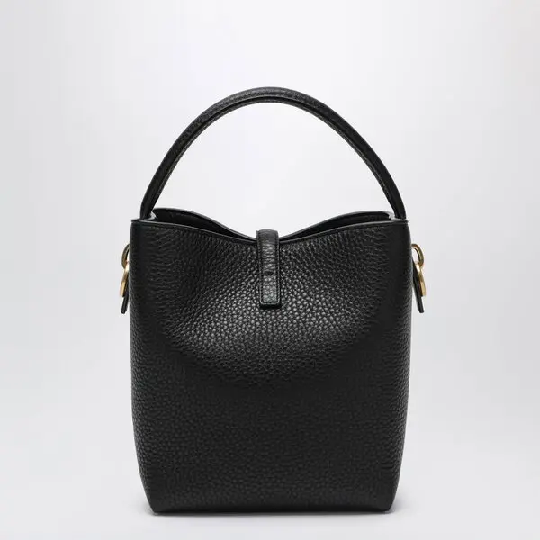 Saint Laurent Le 37 Bucket Bag In Grained Leather - Black