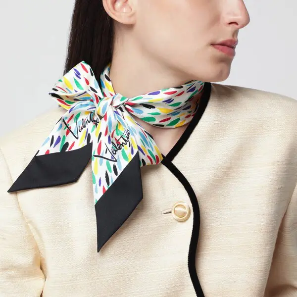 Valentino Garavani Silk Bandeau Scarf With Print