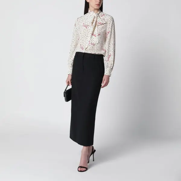 Valentino Garavani Silk Shirt With Polka Dot And Logo Print
