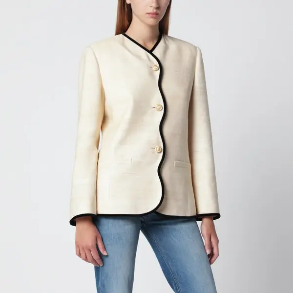 Valentino Garavani Silk And Linen Jacket - Beige