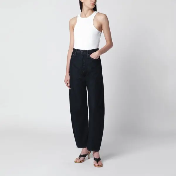 AGOLDE Luna High Rise Pieced Taper Jeans In Indigo Denim - Blue