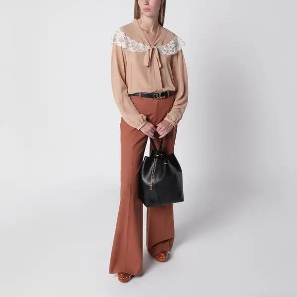 Chloé Spin Black Medium Tote Bag - Blue