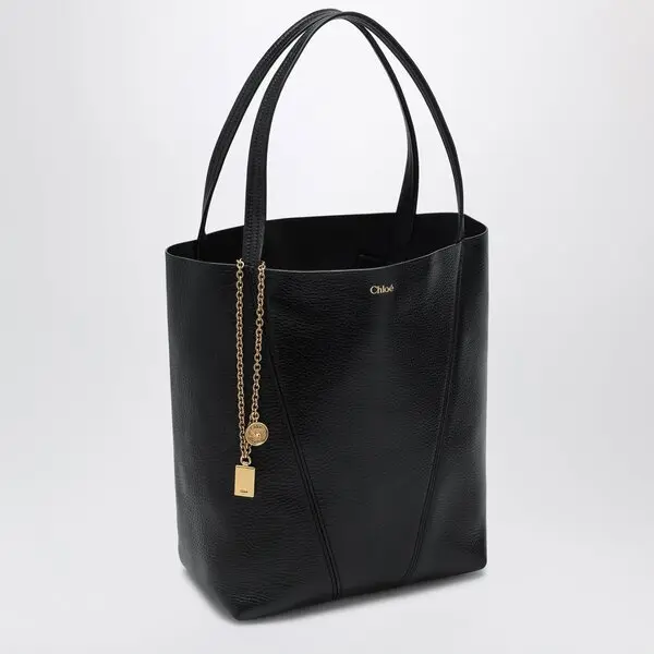 Chloé Spin Black Medium Tote Bag - Blue