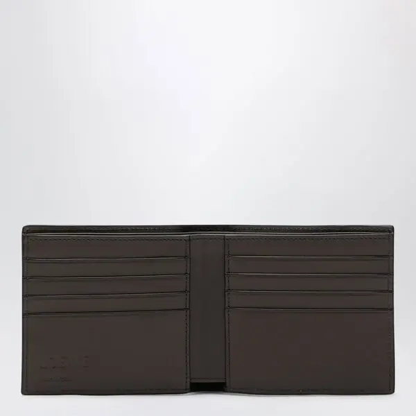 Loewe Dark Puzzle Bi-fold Wallet In Grained Leather