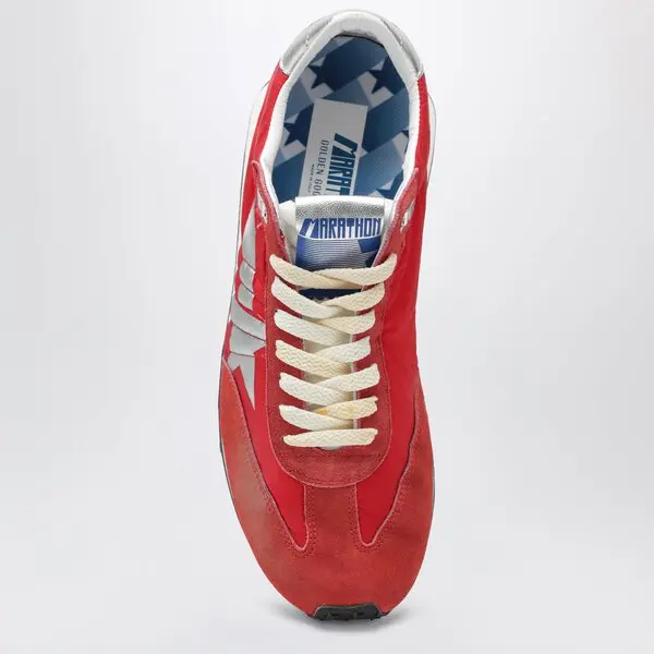 GOLDEN GOOSE Marathon Sneakers In Nylon And Suede - Red