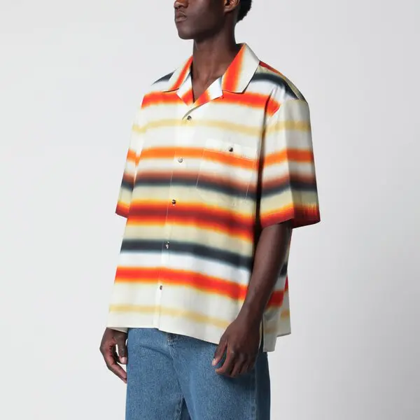 Loewe Striped Short-sleeve Cotton Shirt - Orange