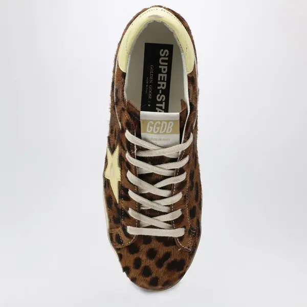 GOLDEN GOOSE Super-star Leopard Print Pony Hair Sneakers - Brown