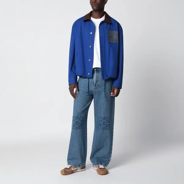 Loewe Long-sleeve Cotton Jacket With Leather Details