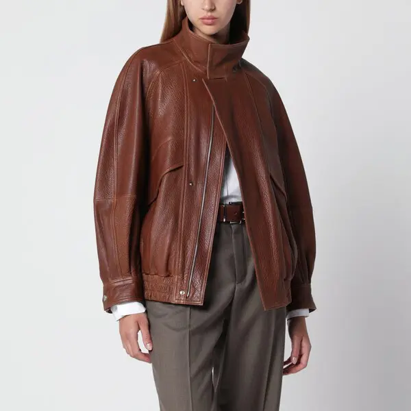 Nour Hammour Ariste Leather Jacket - Brown