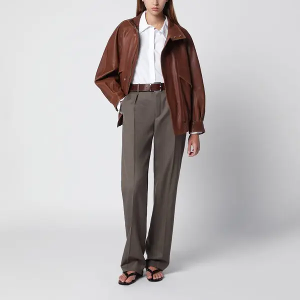 Nour Hammour Ariste Leather Jacket - Brown