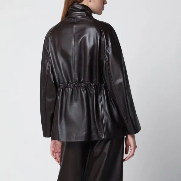 Nour Hammour Fluid Leather Jacket - Brown