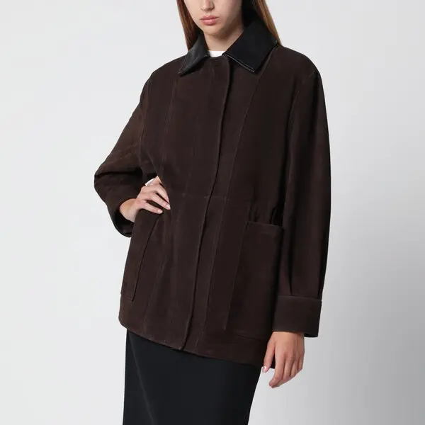 Nour Hammour Grange Suede Leather Jacket - Brown