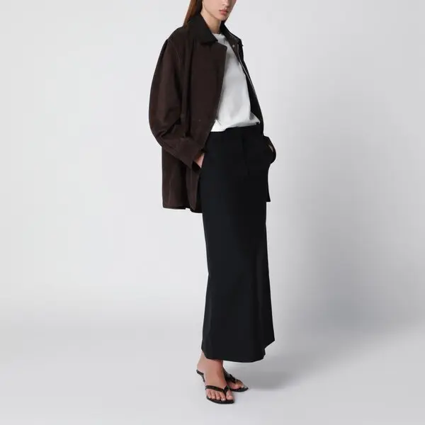 Nour Hammour Grange Suede Leather Jacket - Brown
