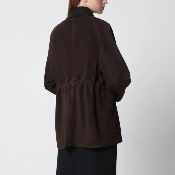 Nour Hammour Grange Suede Leather Jacket - Brown