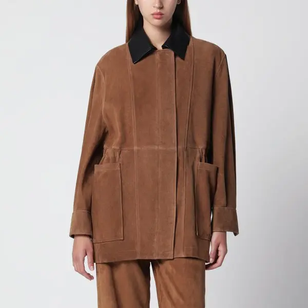 Nour Hammour Suede Lambskin Leather Jacket - Brown