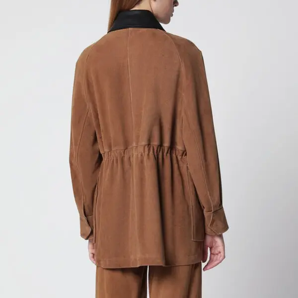 Nour Hammour Suede Lambskin Leather Jacket - Brown