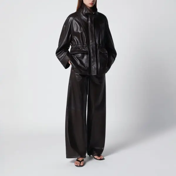 Nour Hammour Coda Wide-leg Leather Trousers