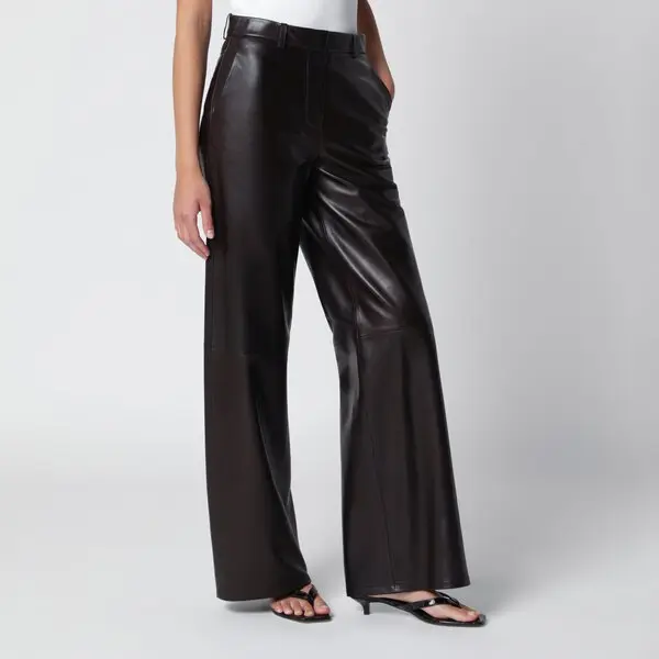 Nour Hammour Coda Wide-leg Leather Trousers