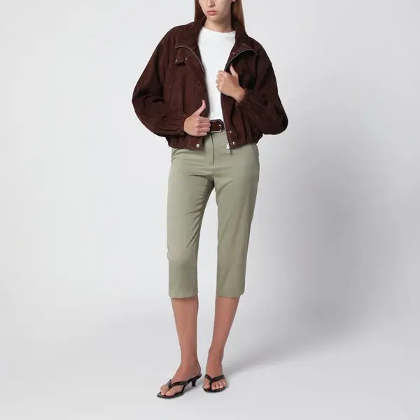 Nour Hammour Pia Suede Leather Bomber Jacket