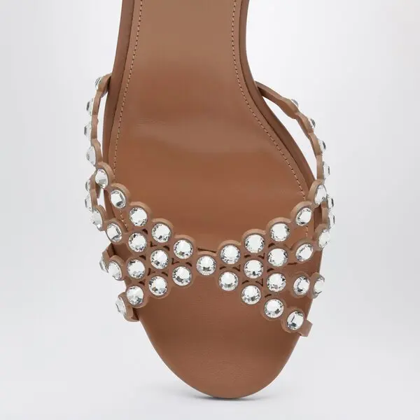 AQUAZZURA Tequila Sandal Crystal Nappa Leather - Pink