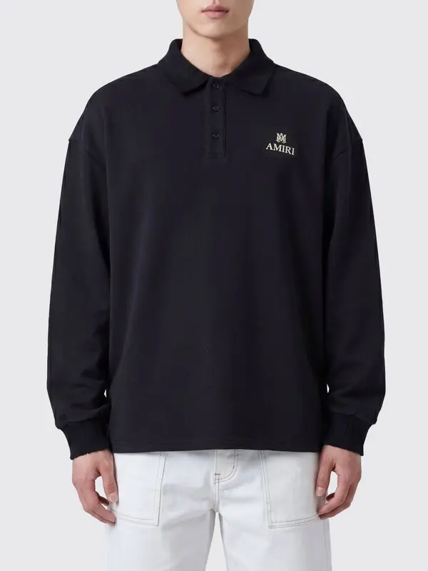 Amiri Long Sleeve Polo Shirt - Black