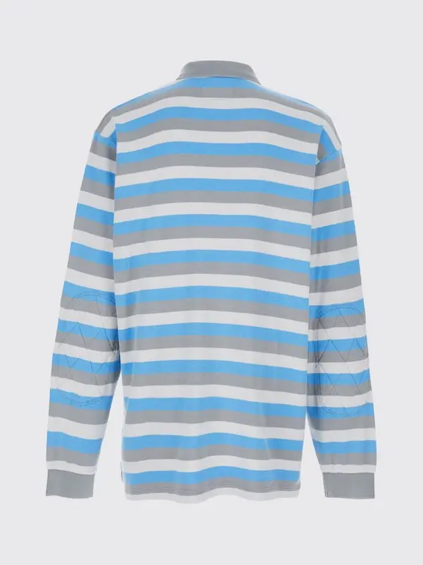 ERL Striped Long Sleeve Cotton Polo Shirt