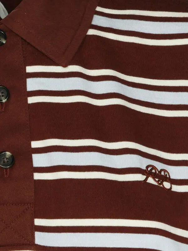 RAG&BONE Long-sleeved Striped Cotton Polo Shirt With Embroidered Logo