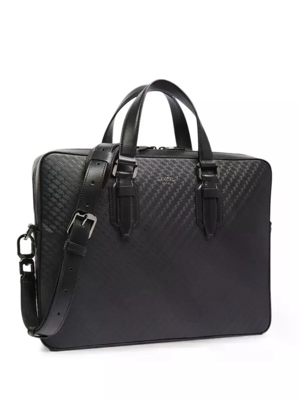 LANCEL Charlie Embossed Leather Briefcase