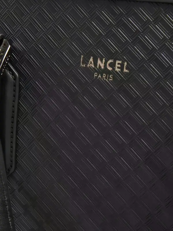 LANCEL Charlie Embossed Leather Briefcase
