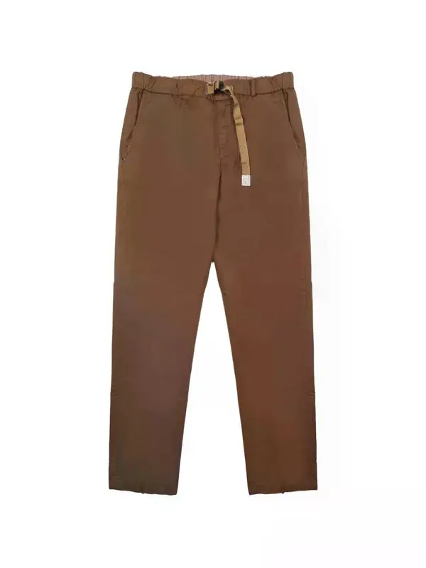 WHITE SAND Belted Elasticated-waist Trousers - Brown