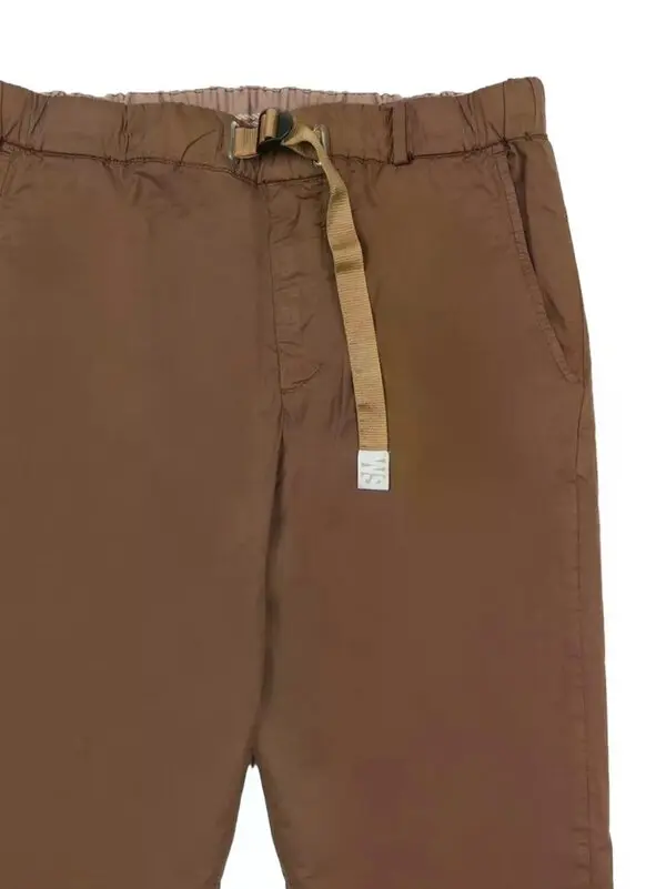 WHITE SAND Belted Elasticated-waist Trousers