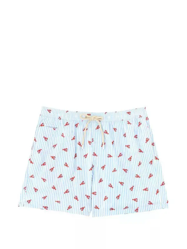 MC2 SAINT BARTH Lobster Print Striped Swim Shorts