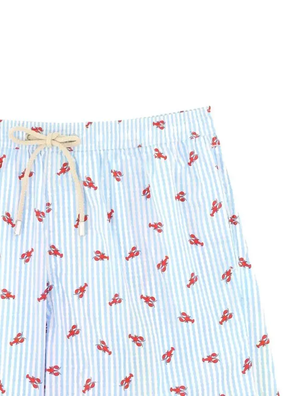 MC2 SAINT BARTH Lobster Print Striped Swim Shorts