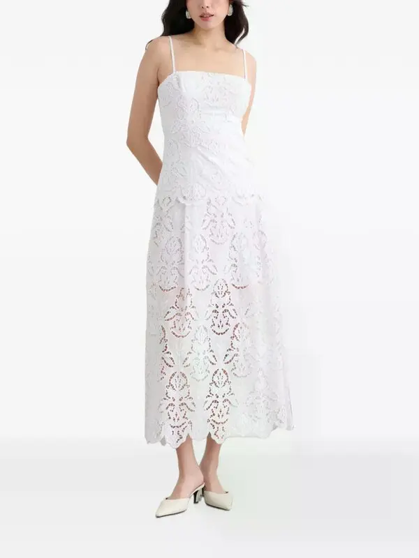 TOCCIN Stacy Guipure Lace Skirt - White