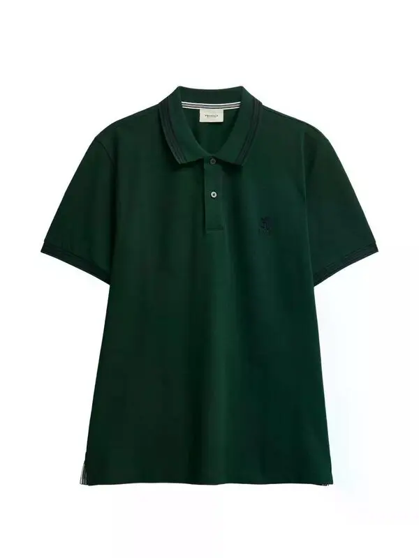Pringle Of Scotland Tipping-detail Piqué-knit Polo Shirt - Green